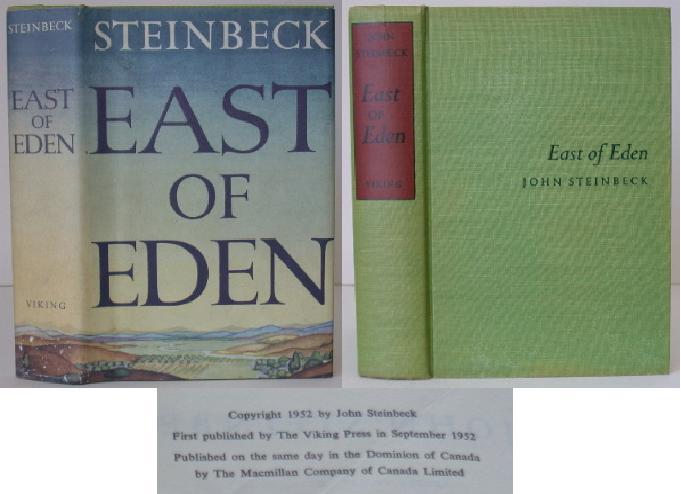 East of Eden by Steinbeck, John: Near Fine Hardcover (1952) 1st Edition ...