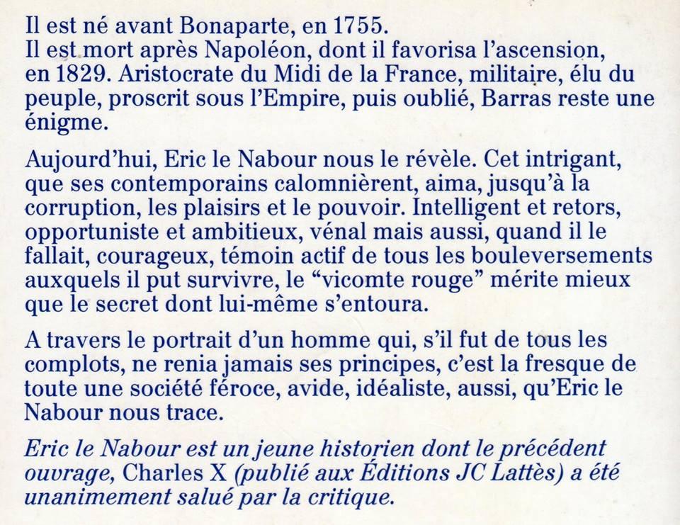 BARRAS Revolution Napoleon by Eric Le Nabour: Bon Couverture souple ...