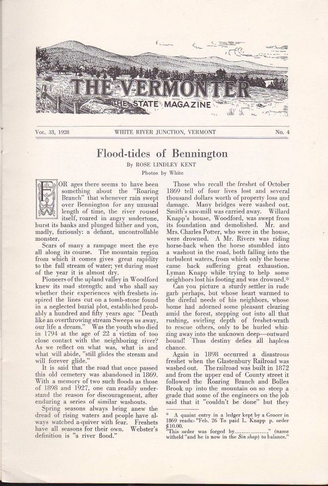 The Vermonter Magazine Flood-Tides Bennington 1928 by Chas. R. Cummings ... The Vermonter Magazine Flood-Tides Bennington 1928 by Chas. R. Cummings ...