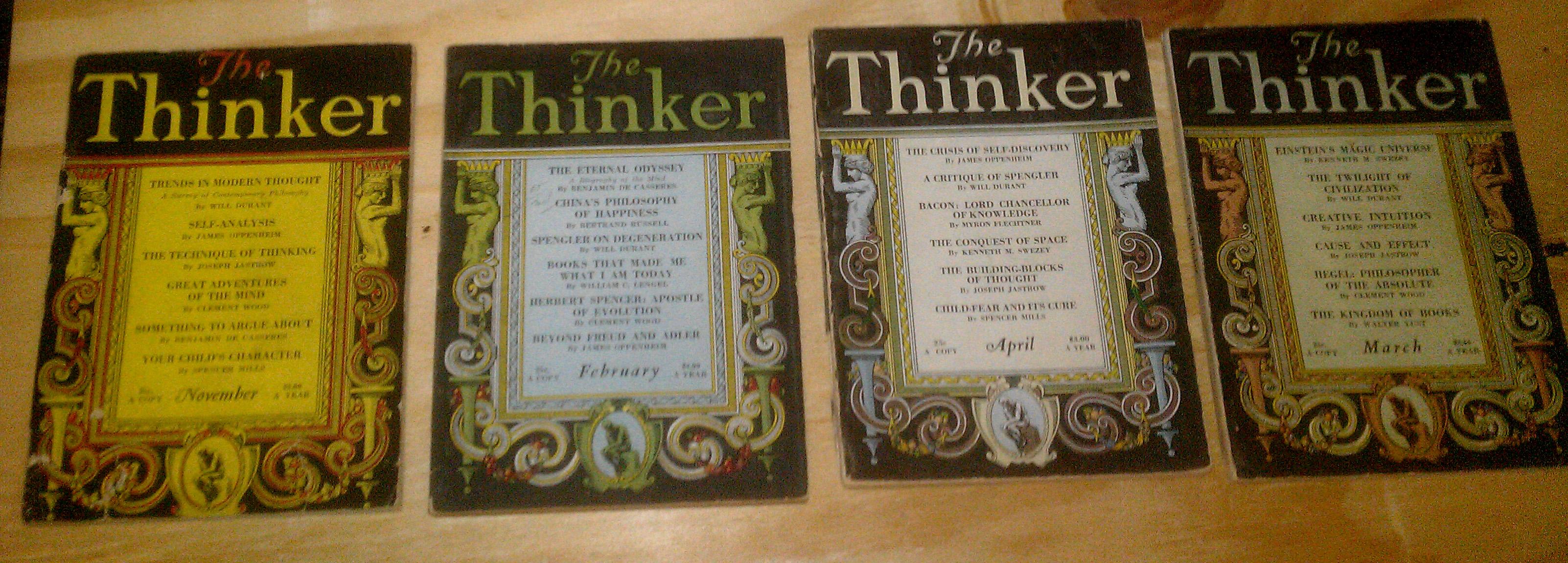 Thinker, The (4 Issues Including Vol. 1 No. 1) by Kofoed, William H ...