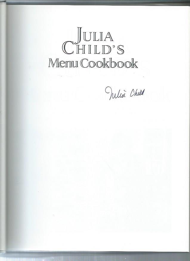 MENU COOKBOOK by CHILD, JULIA: Very Good Hardcover (1991) 1st Edition ...