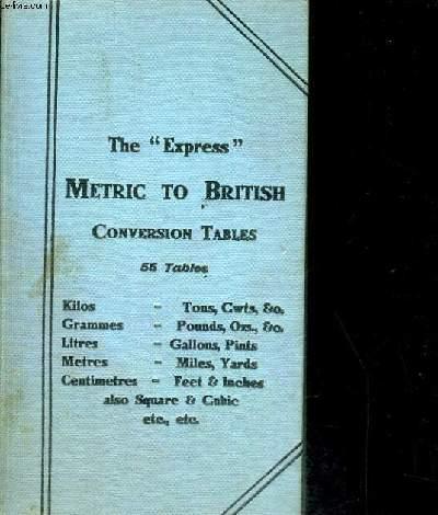 METRIC INTO BRITISH CONVERSION TABLES VOL 12 von INGLIS GALL J.: bon ...