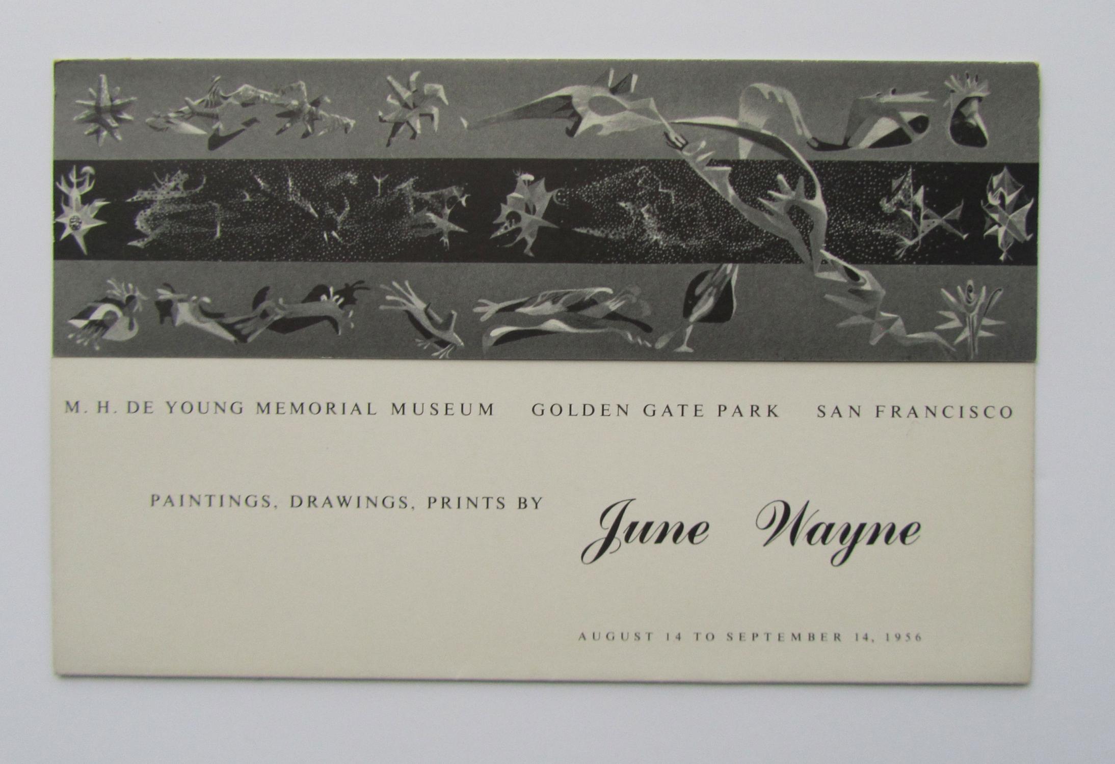 Paintings, Drawings, prints by June Wayne (exhibition card) by June ...