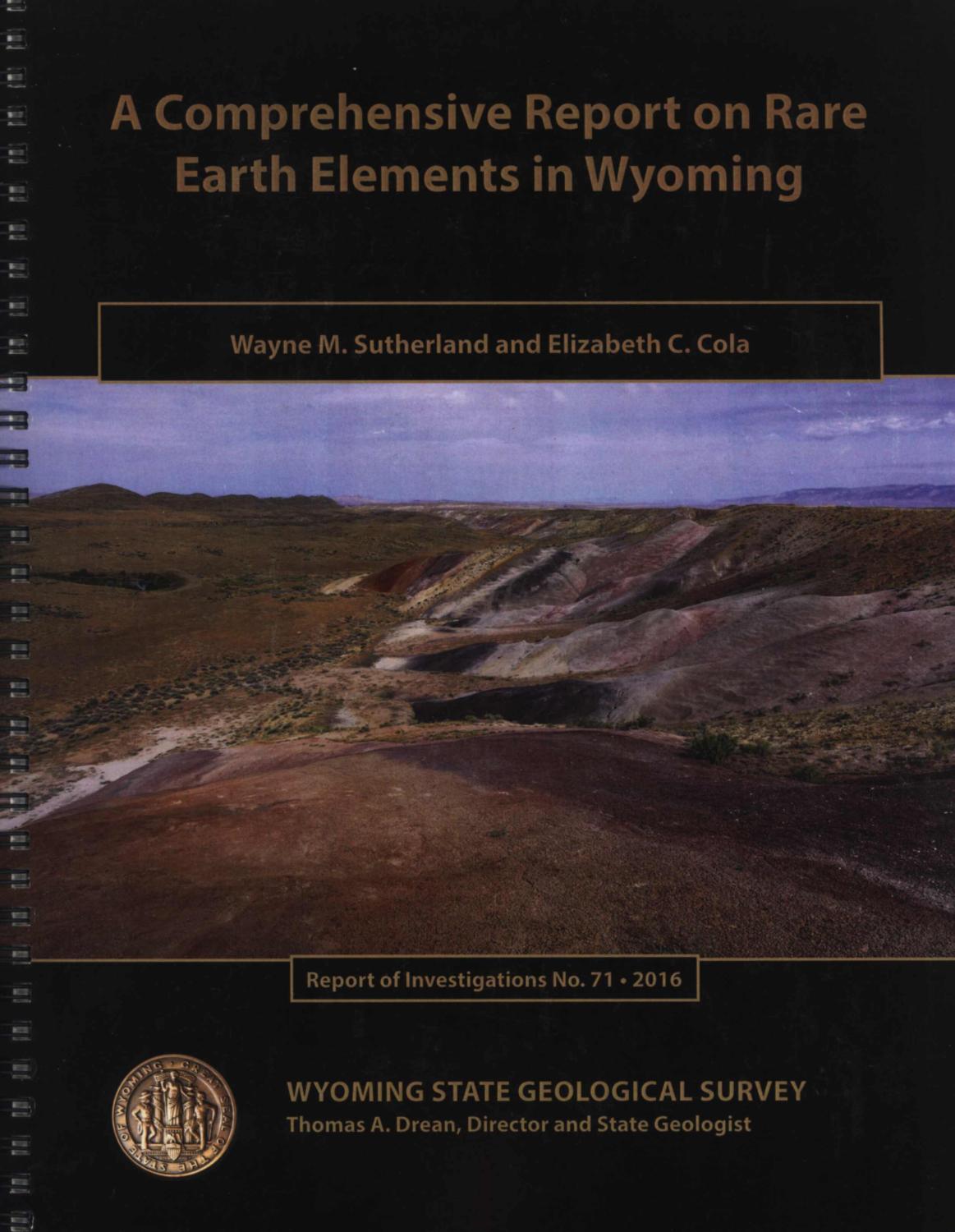 A Comprehensive Report on Rare Earth Elements in Wyoming (Report of ...