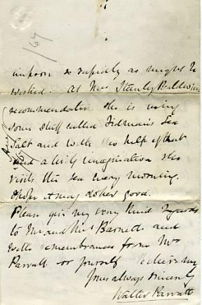 Autograph Letter Signed to Miss Barnett, 4 pages 8vo, Stourport, 30 ...