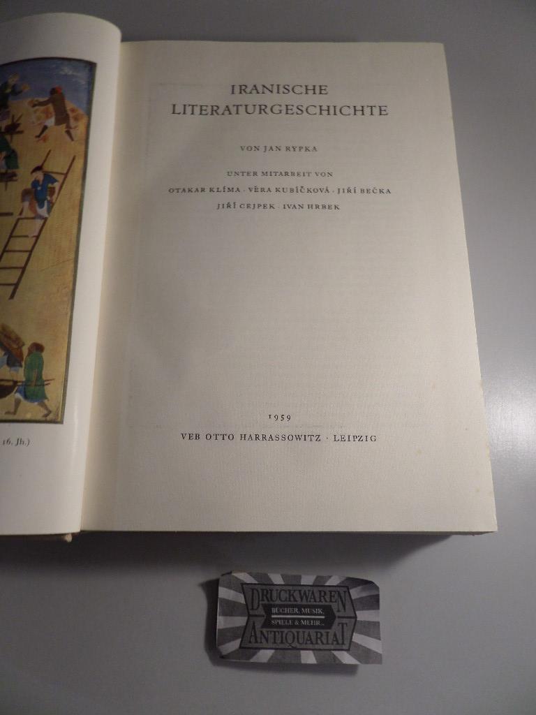 Iranische Literaturgeschichte. Iranische Texte und Hilfsbücher - Band 4 ...