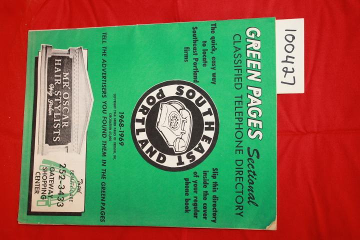 Green Pages Sectional Classified Telephone Directory Southeast Portland ...