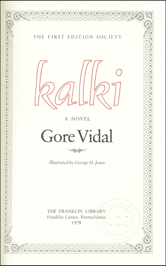 Kalki by Vidal, Gore: Near Fine Full Leather (1978) First Edition ...