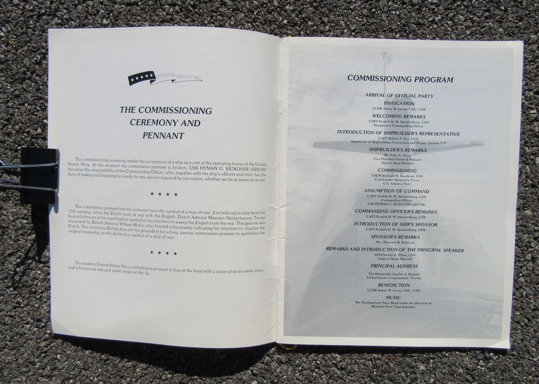 USS HYMAN G. RICKOVER (SSN-709) U.S. NAVY SUBMARINE 1984 COMMISSIONING ...