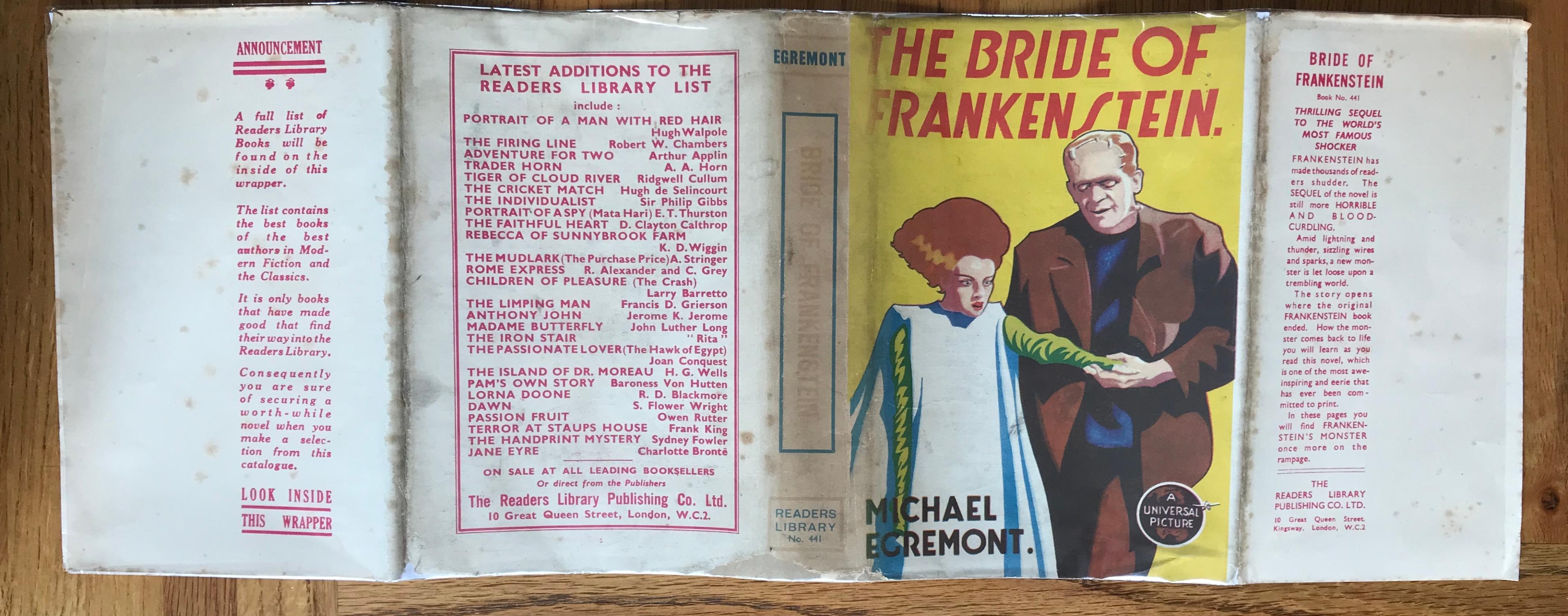 The Bride of Frankenstein by [Shelley, Mary]. Egremont, Michael: Hard ...