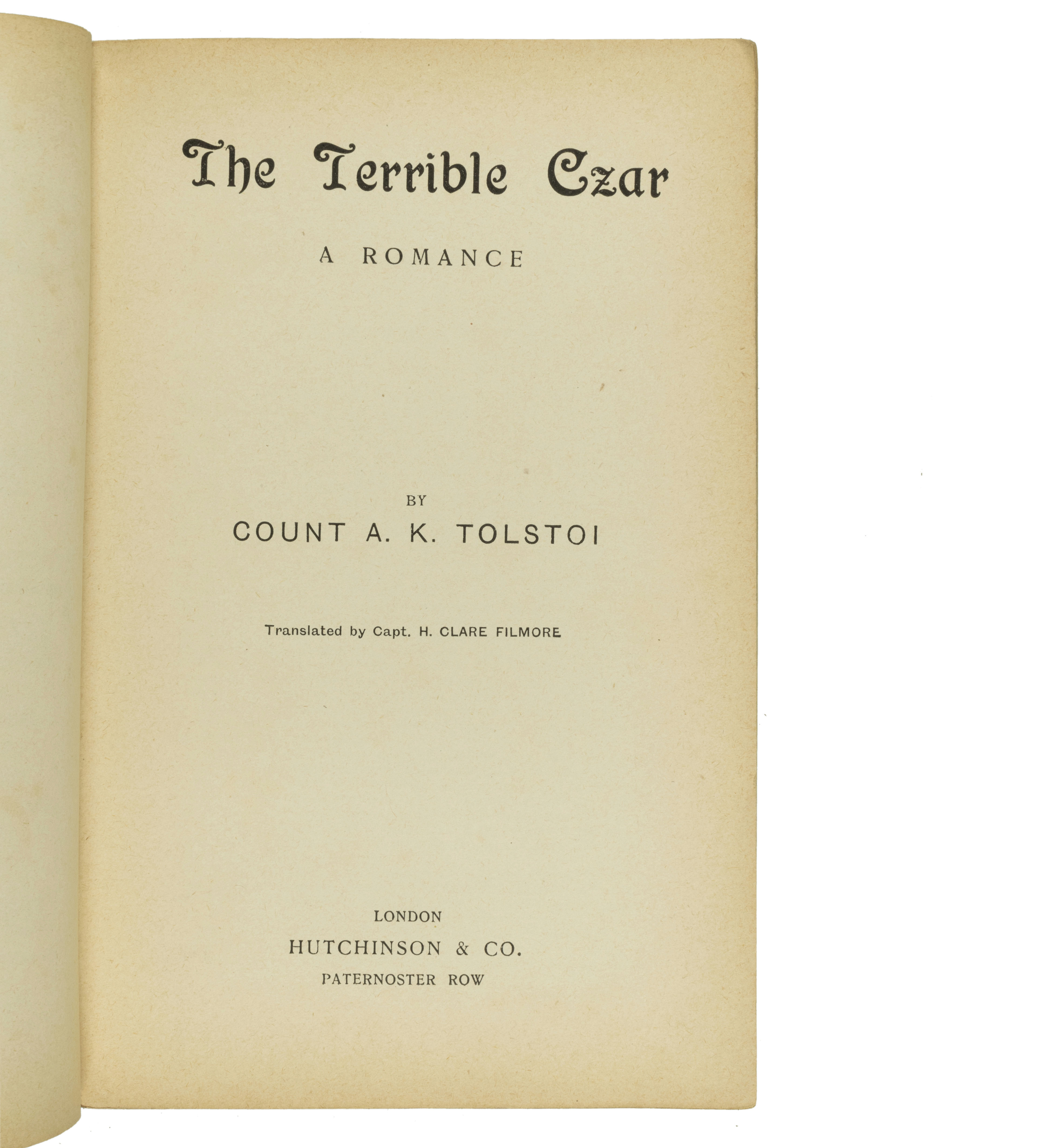 The Terrible Czar. A romance. Translated by Capt. H. Clare Filmore. by ...