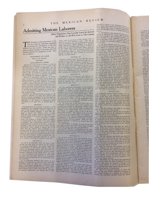 The Mexican Review, 10 Issues: Vol. II, Nos. 1, 2, 3, 5, 6, 7, 8, 9, 10 ...