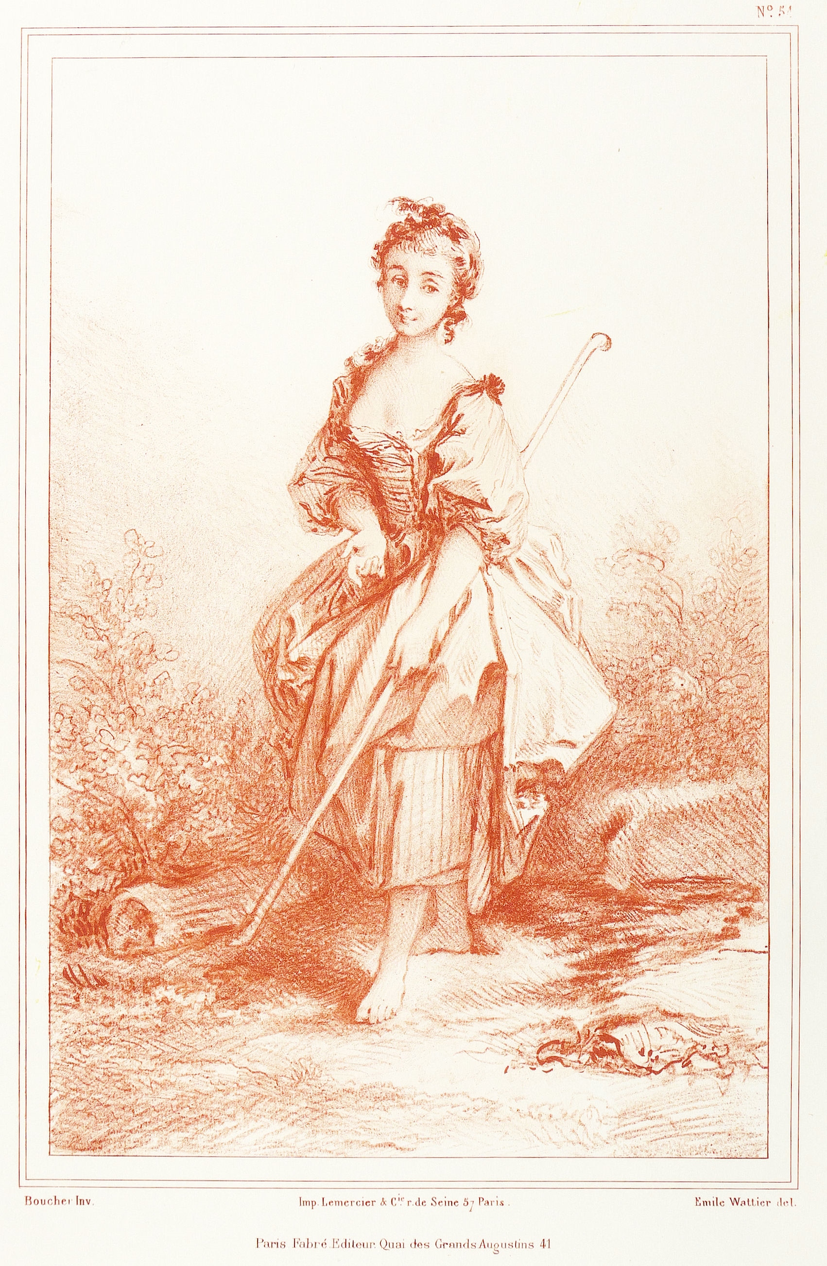 Boucher, Francois. Emile Wattier. Schäferin par Emile Wattier: guter ...