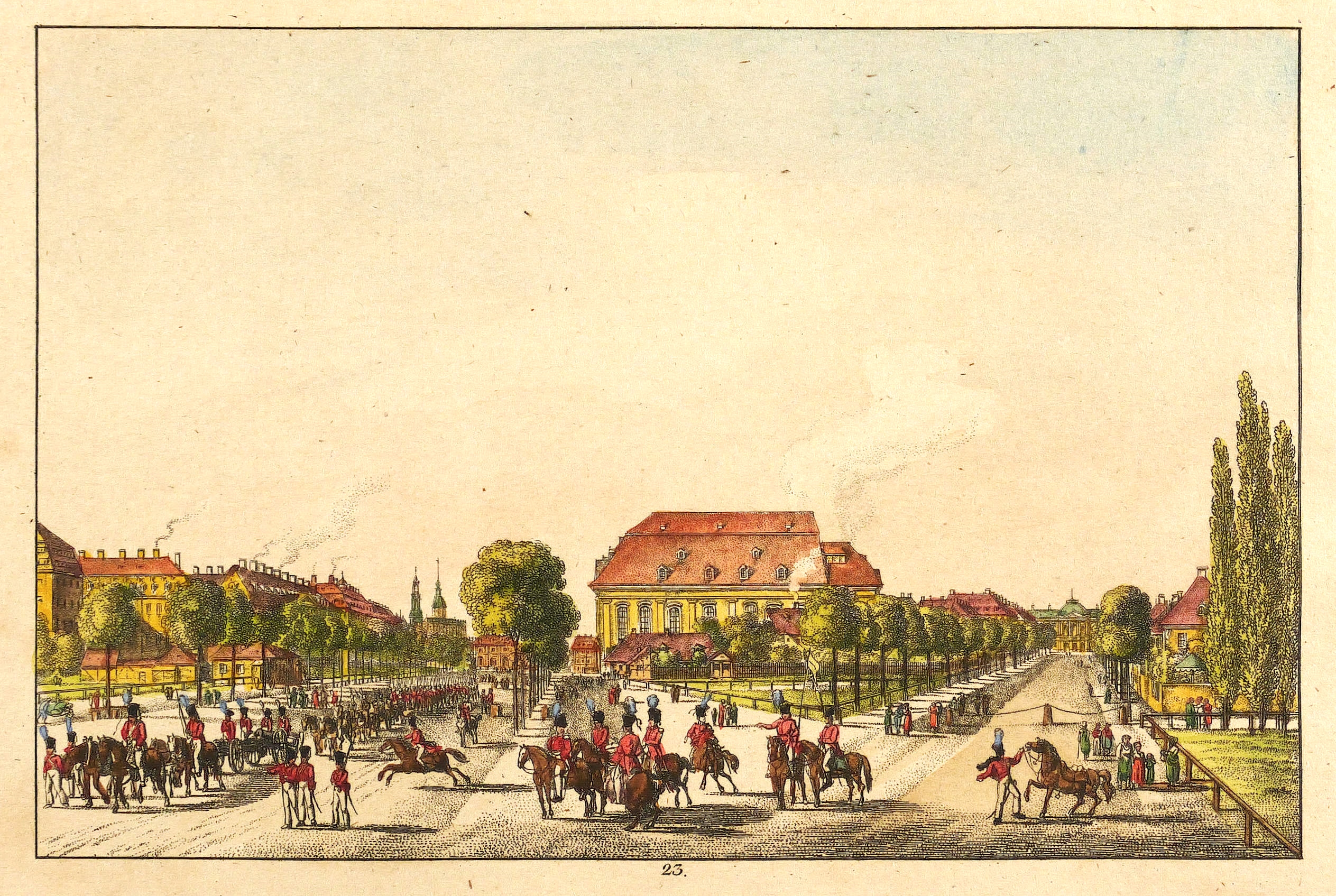 Dresden. Neustadt mit Dreikönigskirche. Adrian Ludwig Richter. Neustadt ...
