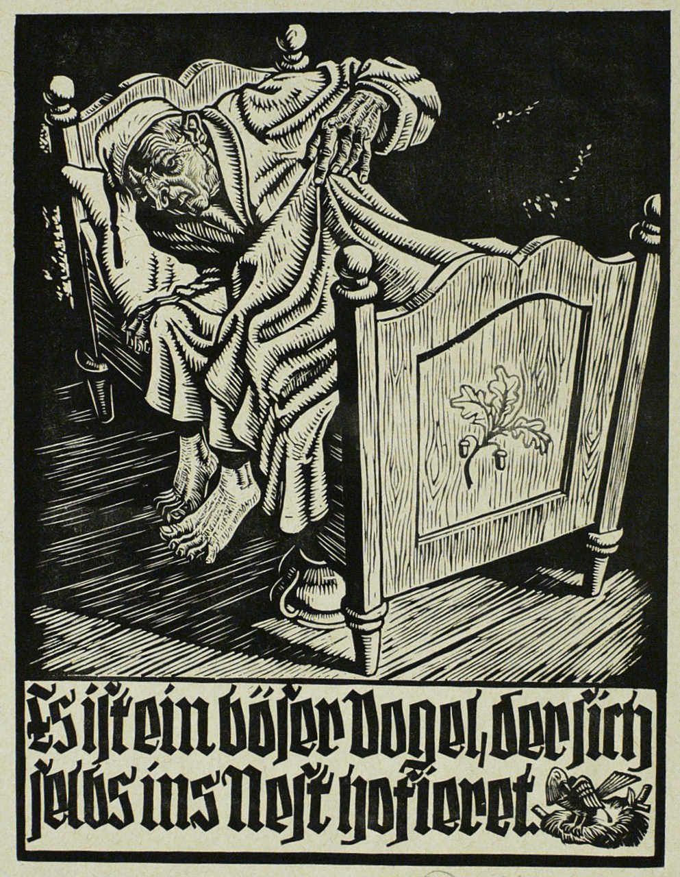 Nehmer, Rudolf. Es ist ein böser Vogel, der sich selbs ins Bett hofiert ...