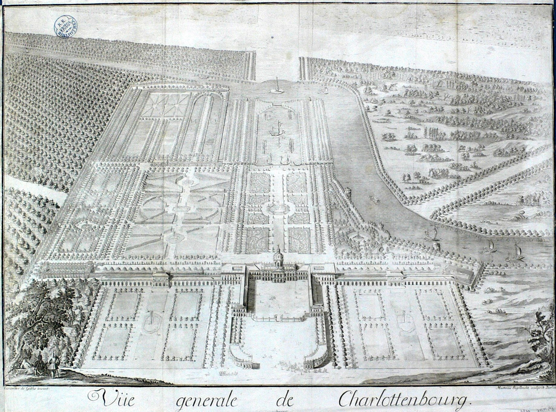 Berlin. Schloss Charlottenburg. Martin Engelbrecht. Vue generale de ...