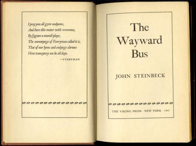 The Wayward Bus by John Ernst Steinbeck Jr (1902-1968): Very Good ...