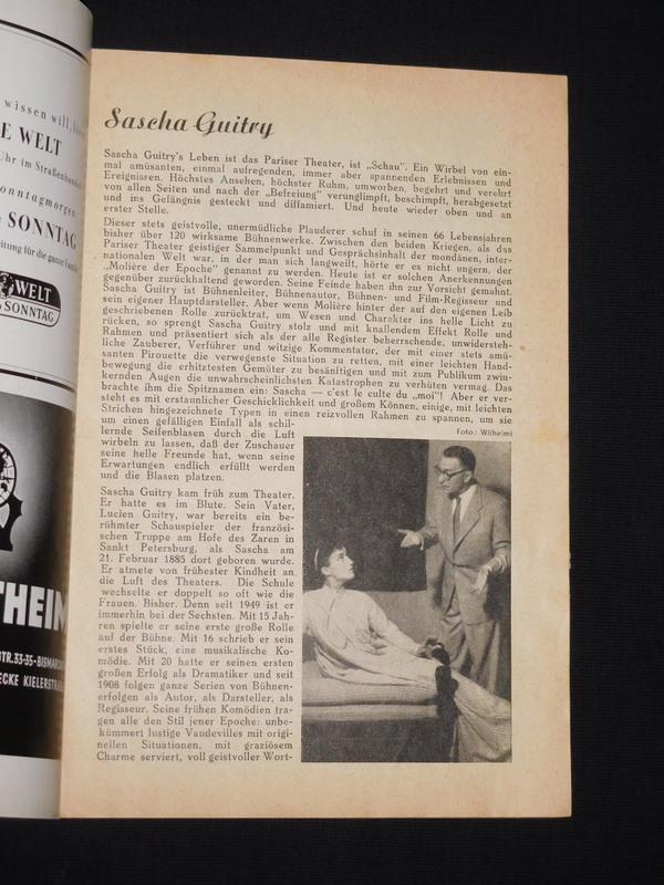 Programmheft Renaissance-Theater um 1955. NICHT ZUHÖREN, MEINE DAMEN ...