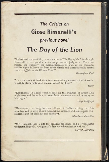 Original sin. by Rimanelli, Giose: hard cover with dustjacket (1958 ...