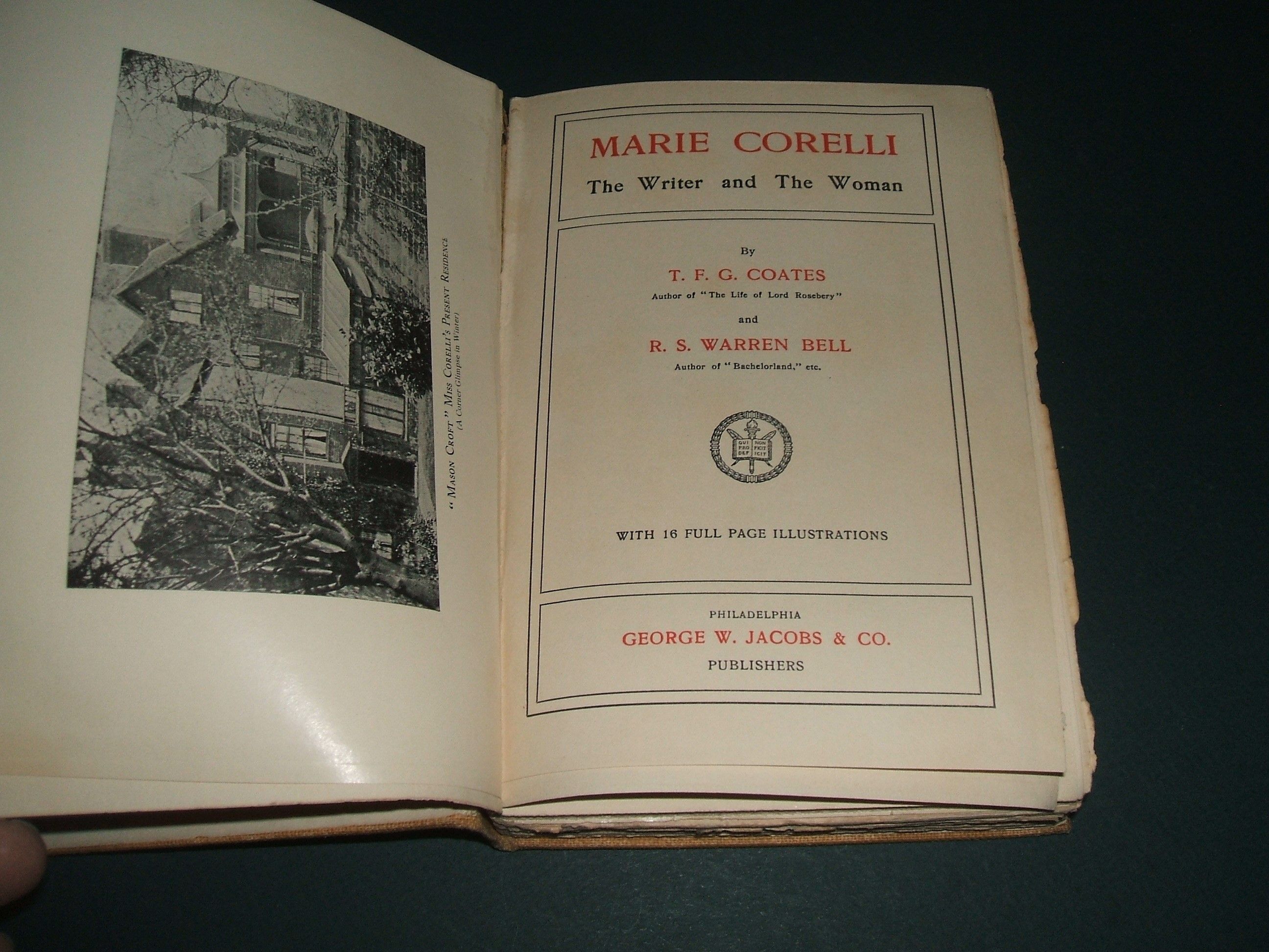 Marie Corelli The Writer and The Woman by Coates T.F.G. and R.S. Warren ...