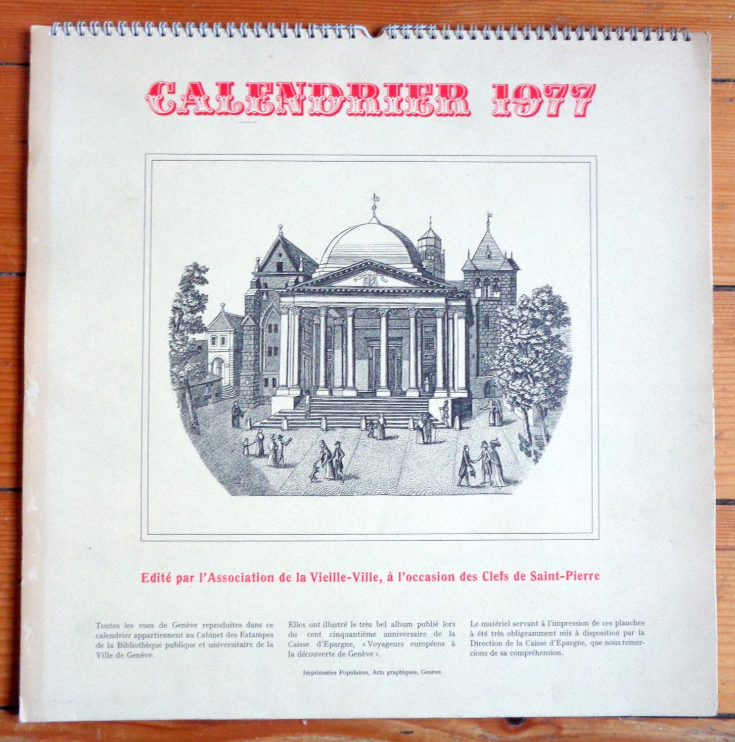 Genève - Calendrier 1977 by Geissler, Samuel Brun le Cadet, Jean-Aimé ...
