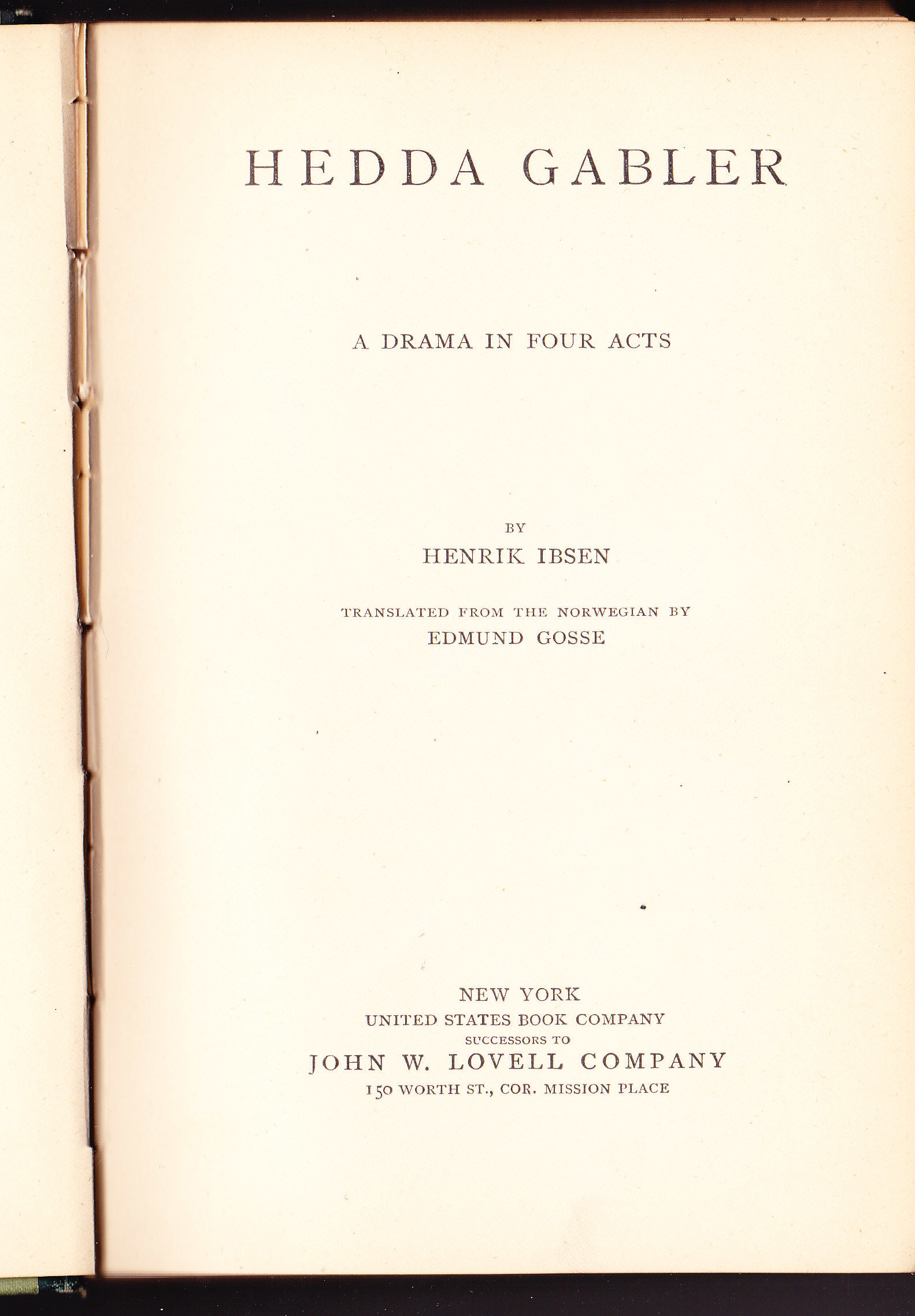 Hedda Gabler. A Drama in Four Acts by Ibsen, Henrik: Very Good (Plus ...