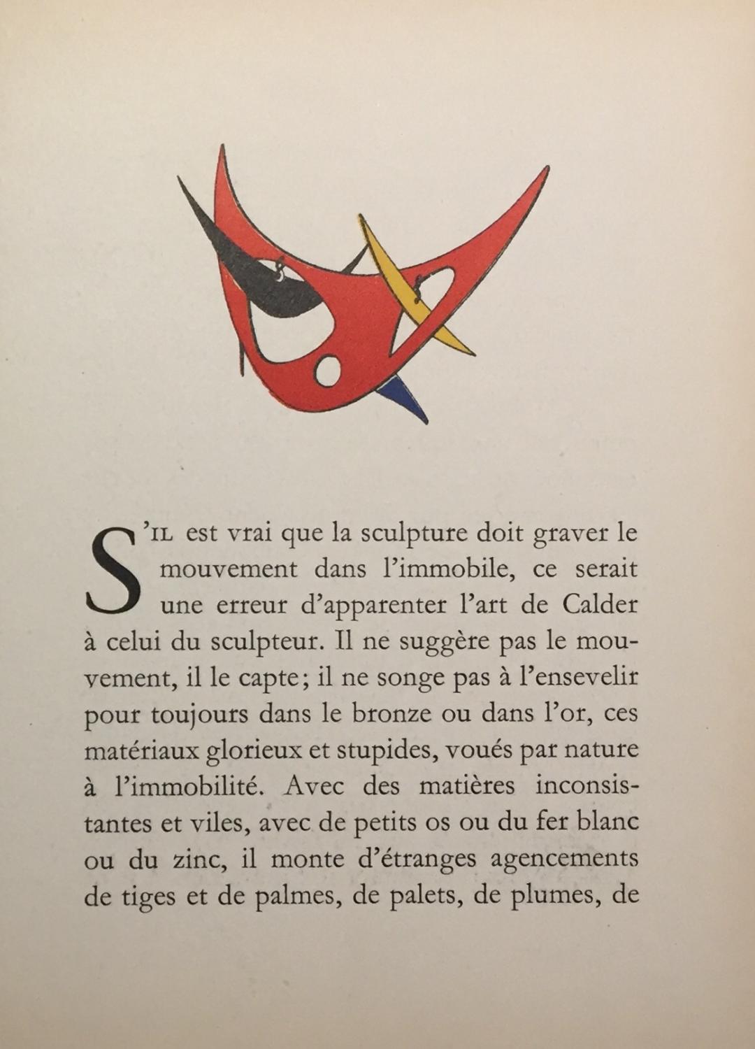 Alexander Calder. Mobiles, Stabiles, Constellations by Jean- Paul Sartre, James Johnson Sweeney ...