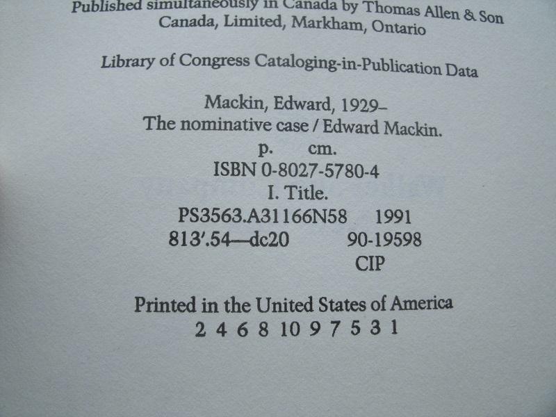 The Nominative Case by Mackin, Edward aka Ralph McInerny: Near Fine ...