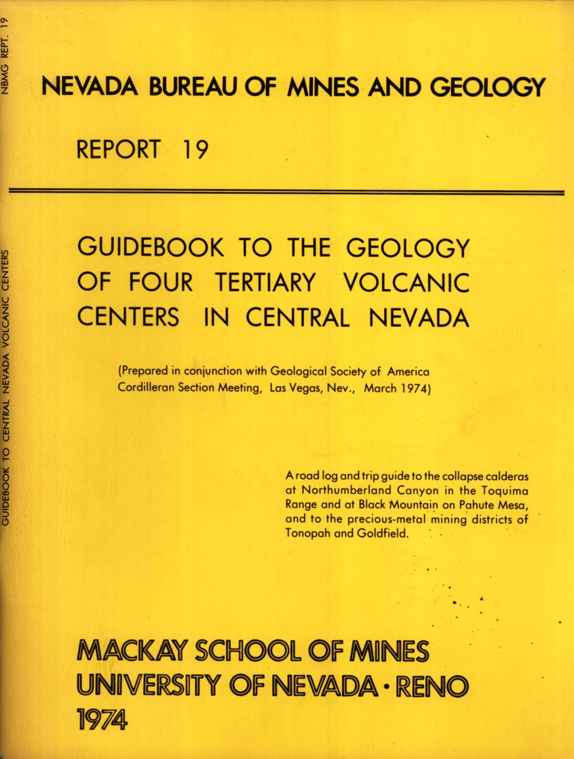 Guidebook to the Geology of Four Tertiary Volcanic Centers in Central ...