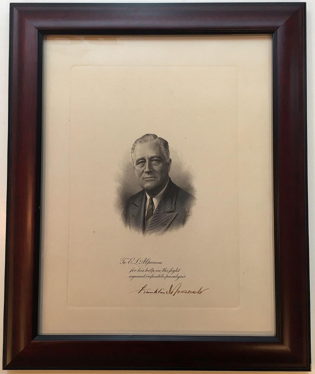 Signed Framed Embossed Panel Engraving by ROOSEVELT, Franklin D. (1882 ...