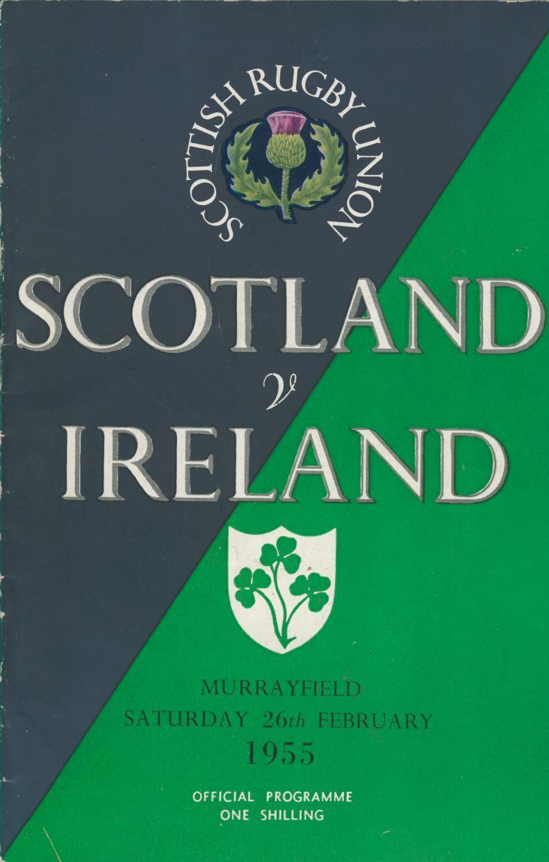 SCOTLAND V IRELAND 1955 RUGBY PROGRAMME: (1955) | Sportspages