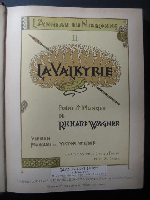 WAGNER Richard La Valkyrie Opéra 1893 by WAGNER Richard La Valkyrie ...