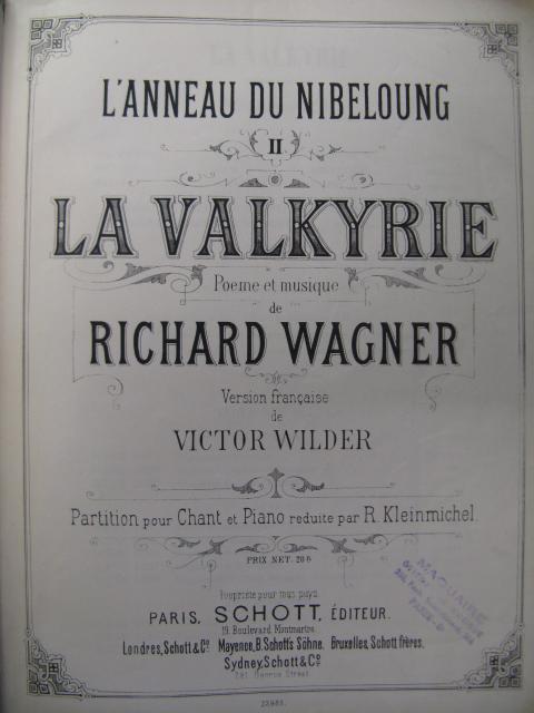 WAGNER Richard La Valkyrie Opéra XIXe by WAGNER Richard La Valkyrie ...