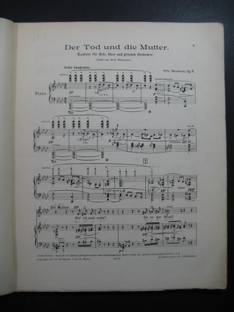 NAUMANN Otto Der Tod und die Mutter Chant Piano 1907 by NAUMANN Otto ...