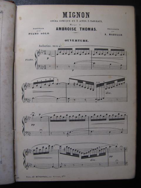 THOMAS Ambroise Mignon Opera Piano solo XIXe by THOMAS Ambroise Mignon ...