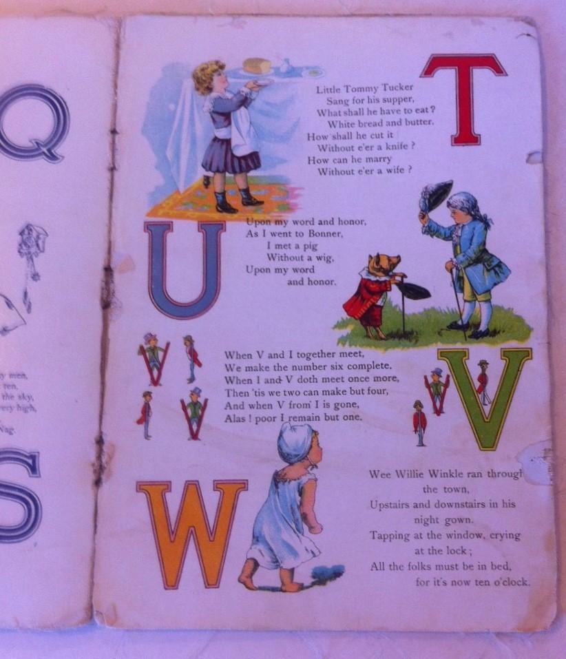 Nursery Rhymes from Mother Goose with Alphabet, Lithographed on linen ...