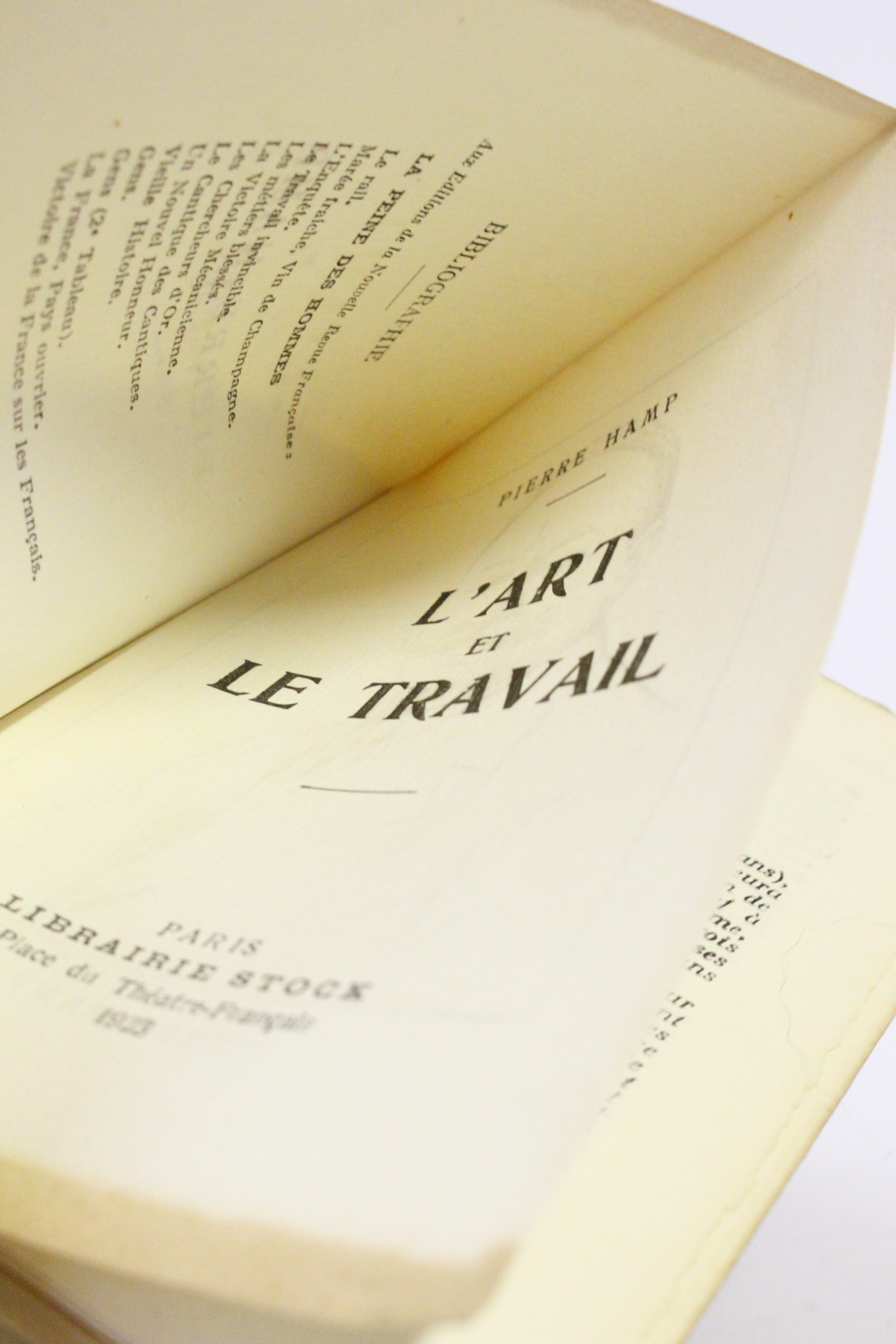L'art et le travail by Pierre HAMP: couverture souple (1923 ...