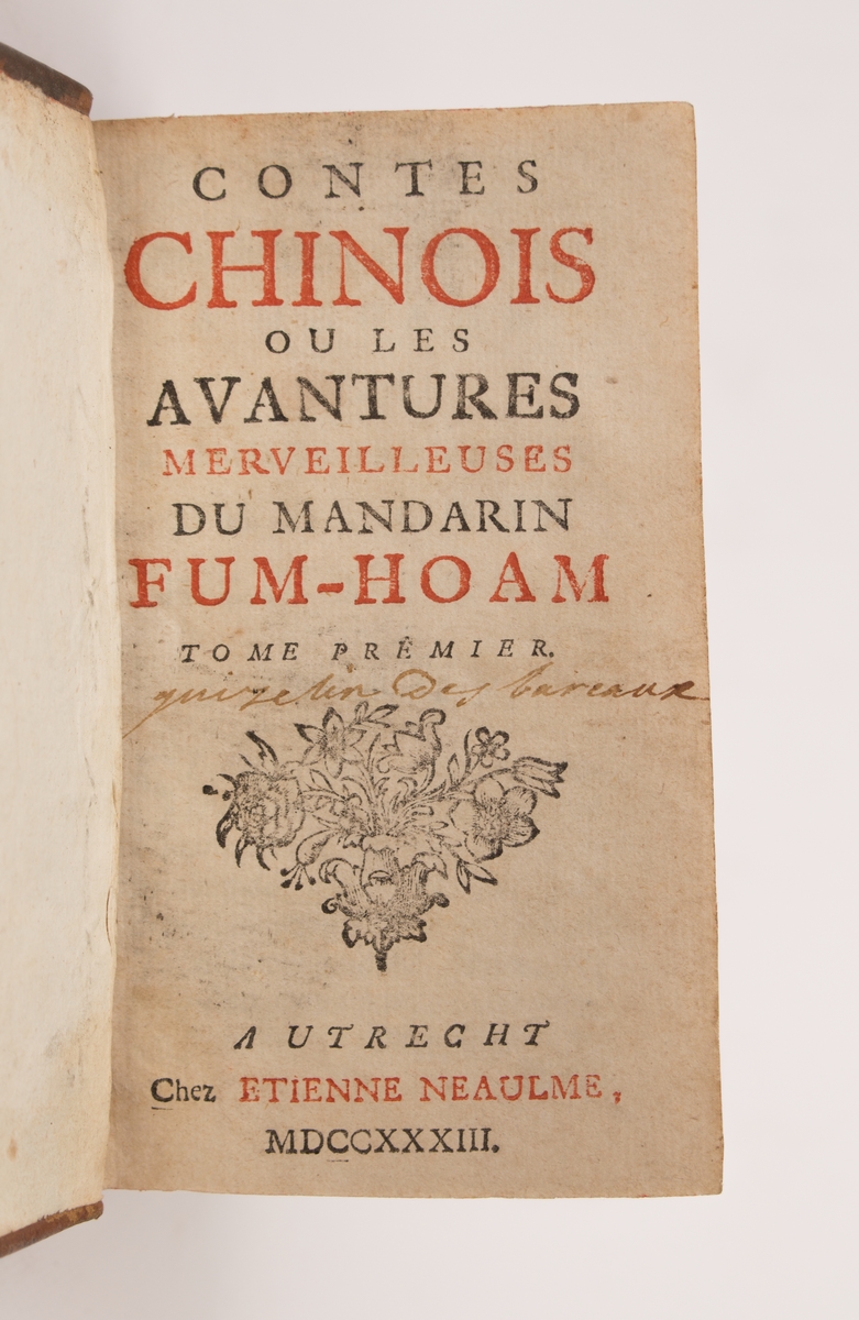 Contes chinois ou les avantures merveilleuses du Mandarin Fum-Hoam de ...