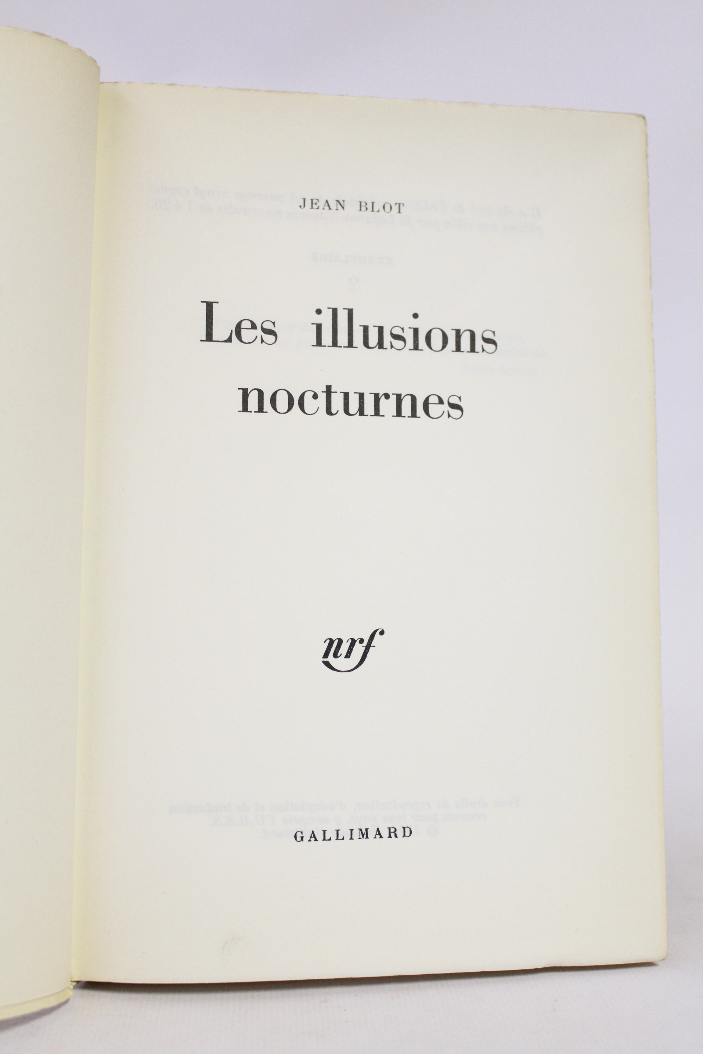 Les illusions nocturnes by BLOT Jean: couverture souple (1964) | Librairie Le Feu Follet