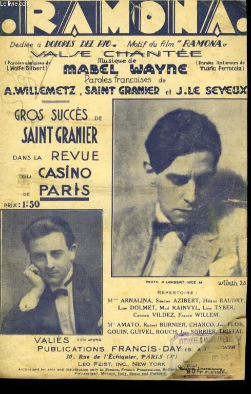 RAMONA WALTZ SONG de WAYNE MABEL: Partitura | Le-Livre