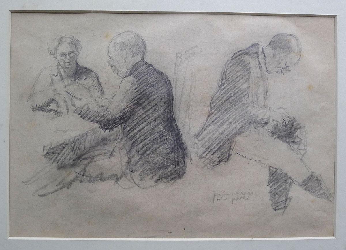 Henryk Gotlib drawing of Card Players. by GOTLIB, HENRYK.: Very Good ...