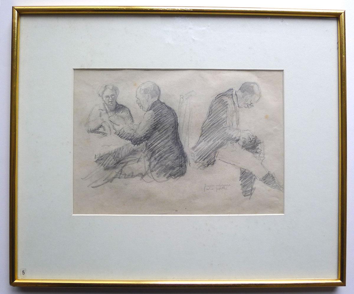 Henryk Gotlib drawing of Card Players. by GOTLIB, HENRYK.: Very Good ...