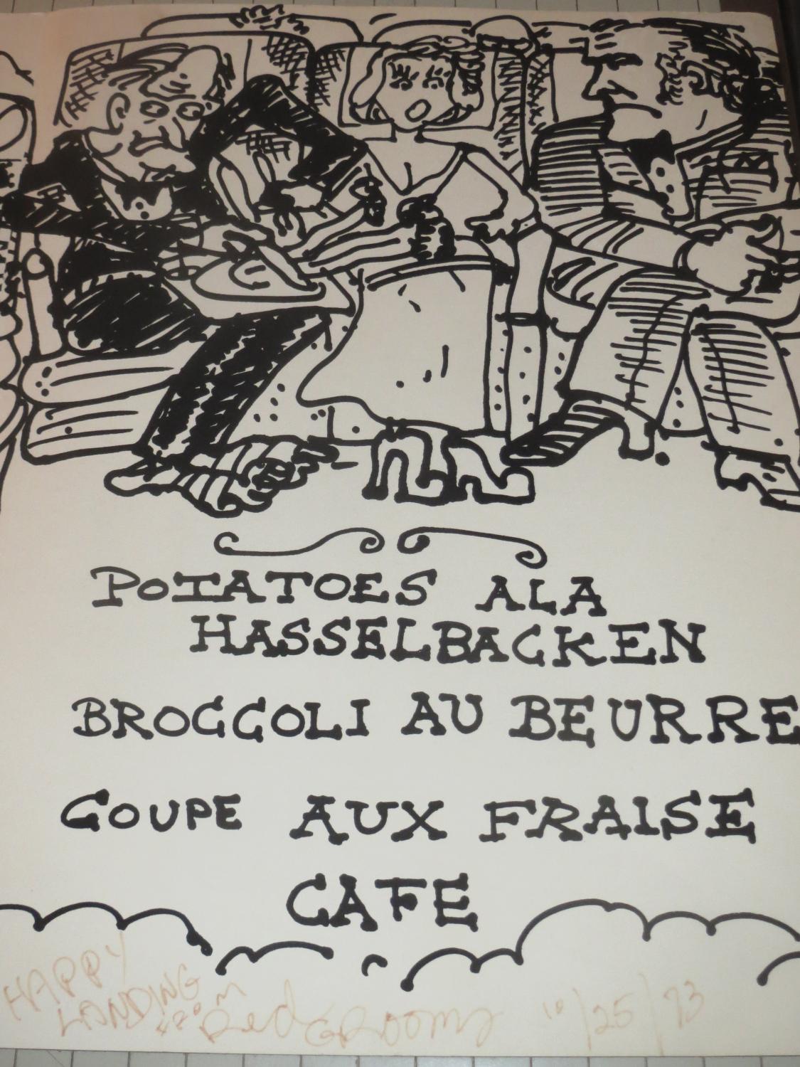 1973 SAS Flight 912 Menu Designed & Signed by Red Grooms by Red Grooms ...