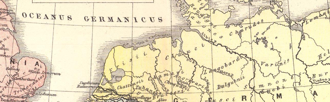 Alte historische Landkarte Germanien Provinzen des Römisches Reich ...