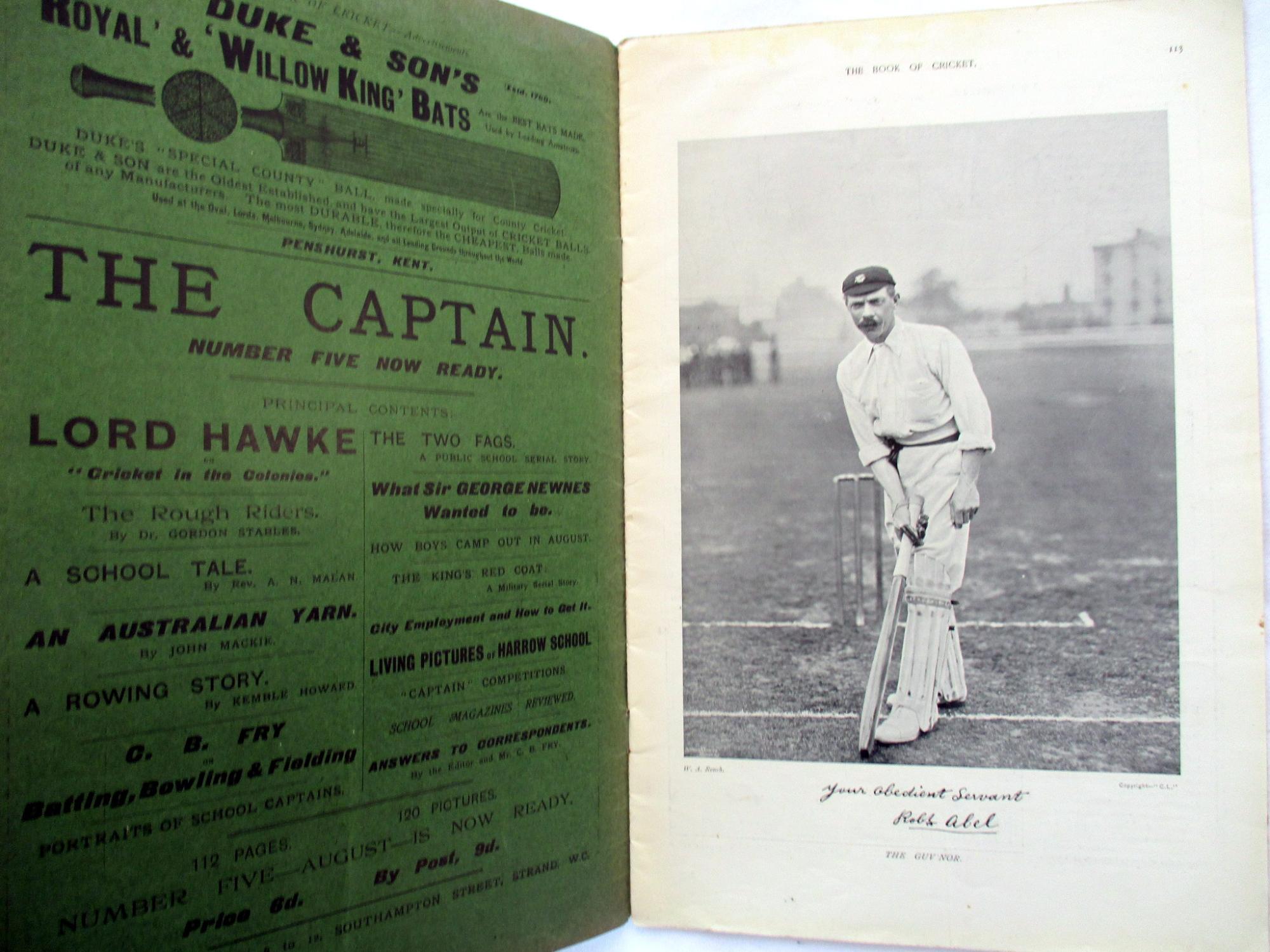 The BOOK of CRICKET. A New Gallery of Famous Players Edited By C.B.Fry ...