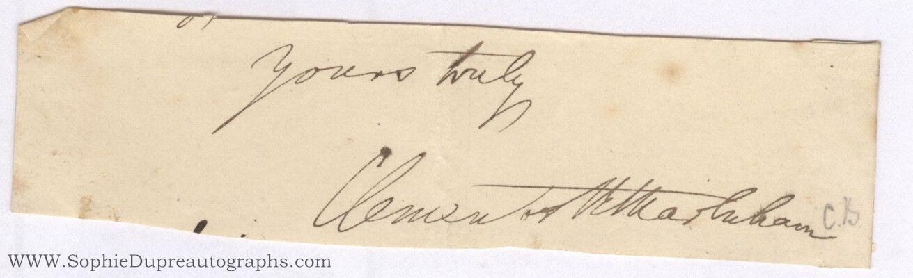 Signature and subscription from an Autograph Letter Signed (Sir ...