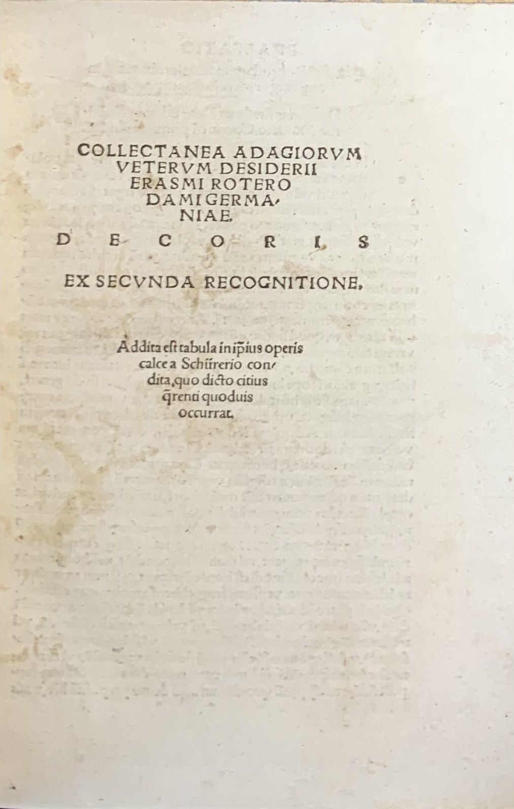 Collectanea Adagiorum Veterum. by ERASMUS.: Fine Hardcover | George ...