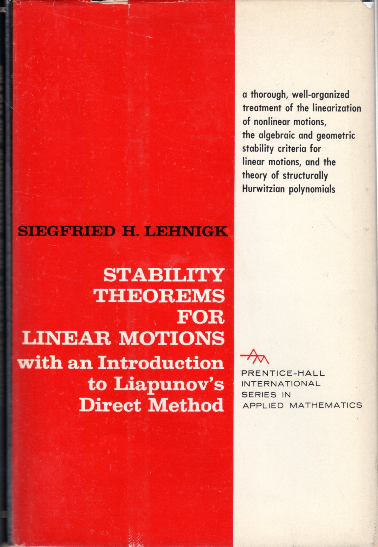 Stability Theorems for Linear Motions with an Introduction to Liapunov ... Stability Theorems for Linear Motions with an Introduction to Liapunov ...