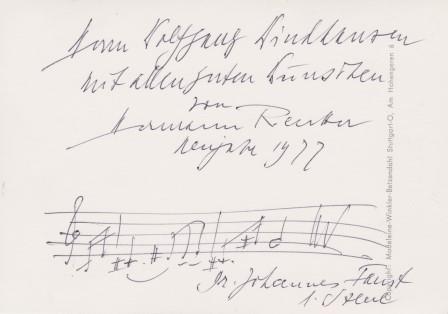 Photographie mit eigenhändiger Notenzeile, Widmung und Unterschrift auf ...