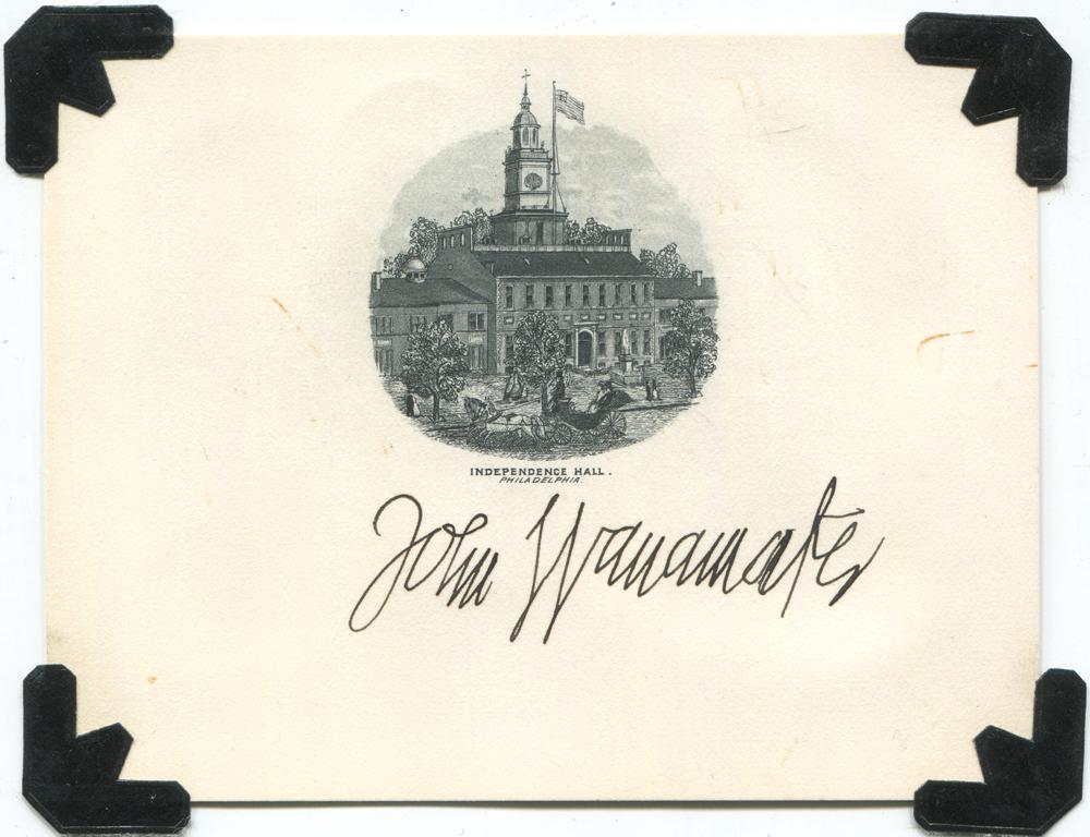 John Wanamaker Signed Card: Manuscript / Paper Collectible | Dennis ...